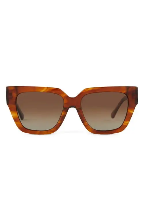 Diff Remi Ii 53mm Polarized Square Sunglasses In Brown  display picture 2