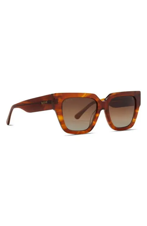 Diff Remi Ii 53mm Polarized Square Sunglasses In Brown  display picture 1