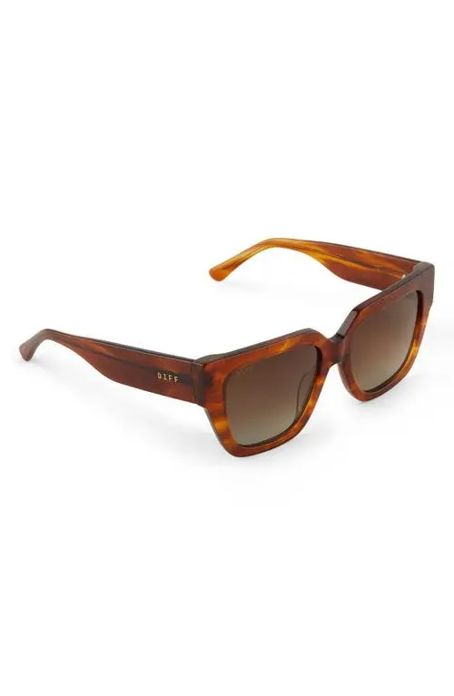 Diff Remi Ii 53mm Polarized Square Sunglasses In Brown 