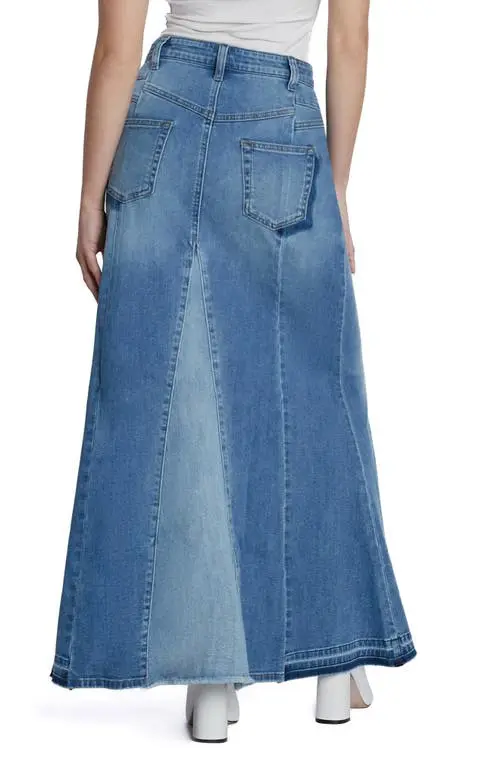 WASH LAB DENIM Bliss Flare Maxi Skirt - Spark Blue