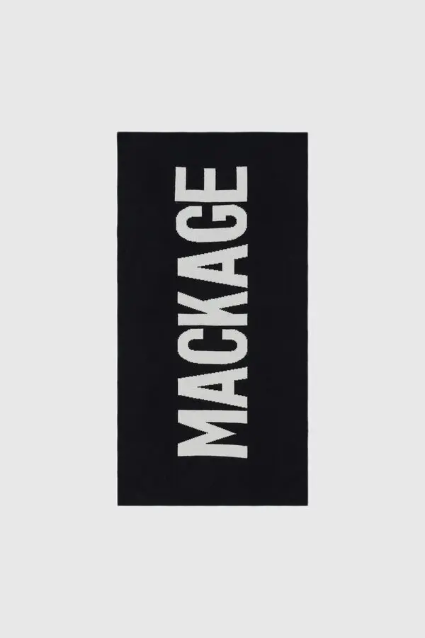 Mackage Juno-z 2-in-1 Merino Blend Logo Scarf - Black