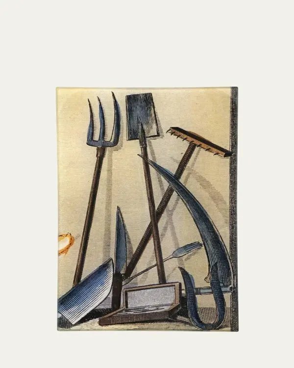 JOHN DERIAN Farm Tools Rectangular Tray, 6" X 9