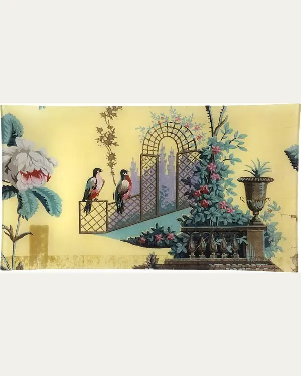 JOHN DERIAN Yellow Rose Garden Rectangular Tray, 10" X 16