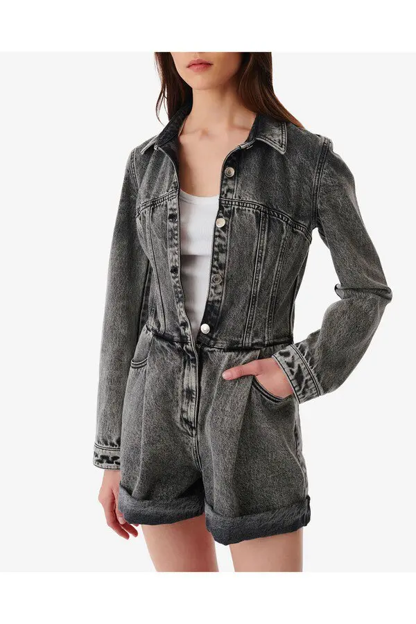 IRO PARIS Tilli Faded Denim Playsuit