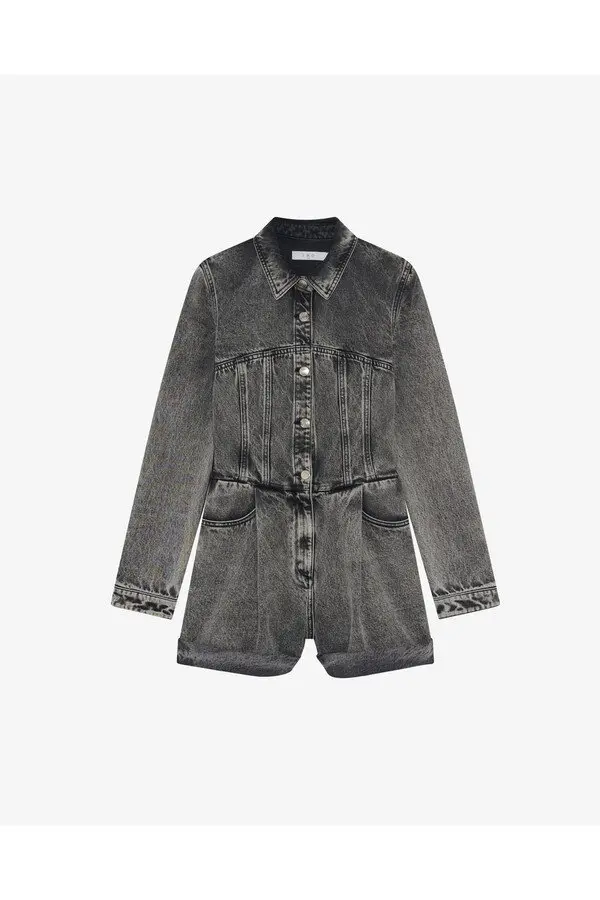 IRO PARIS Tilli Faded Denim Playsuit