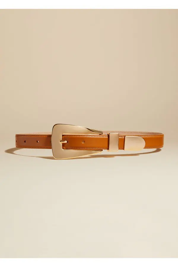 Khaite The Lucca Belt In Nougat Leather With
