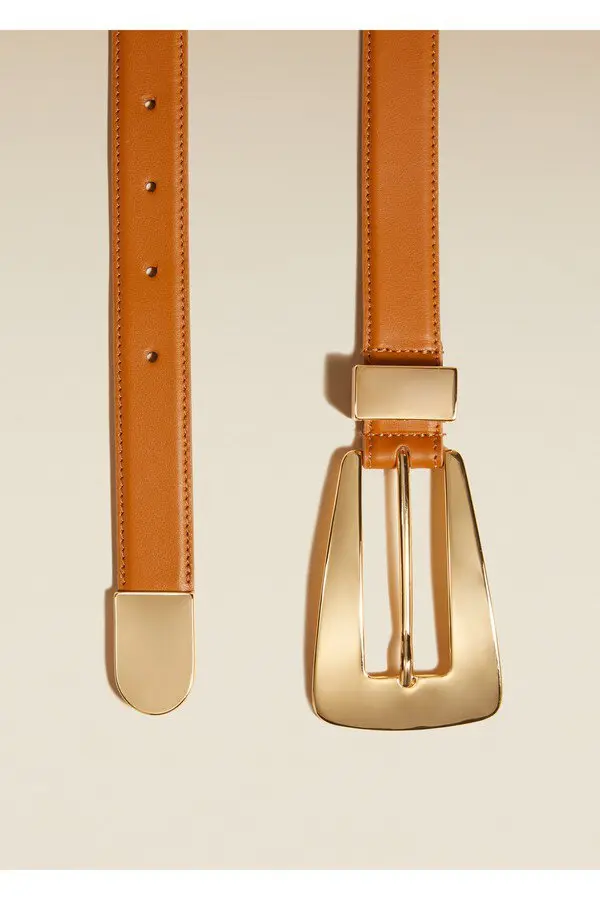 Khaite The Lucca Belt In Nougat Leather With
