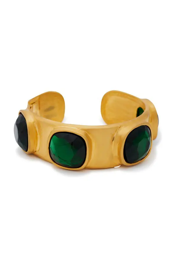 KENNETH JAY LANE Emerald Stations Cuff - Gold