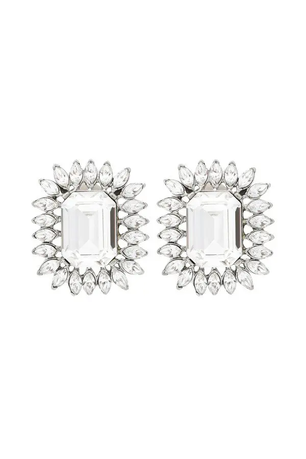 KENNETH JAY LANE Crystal Clip Earrings - Natural