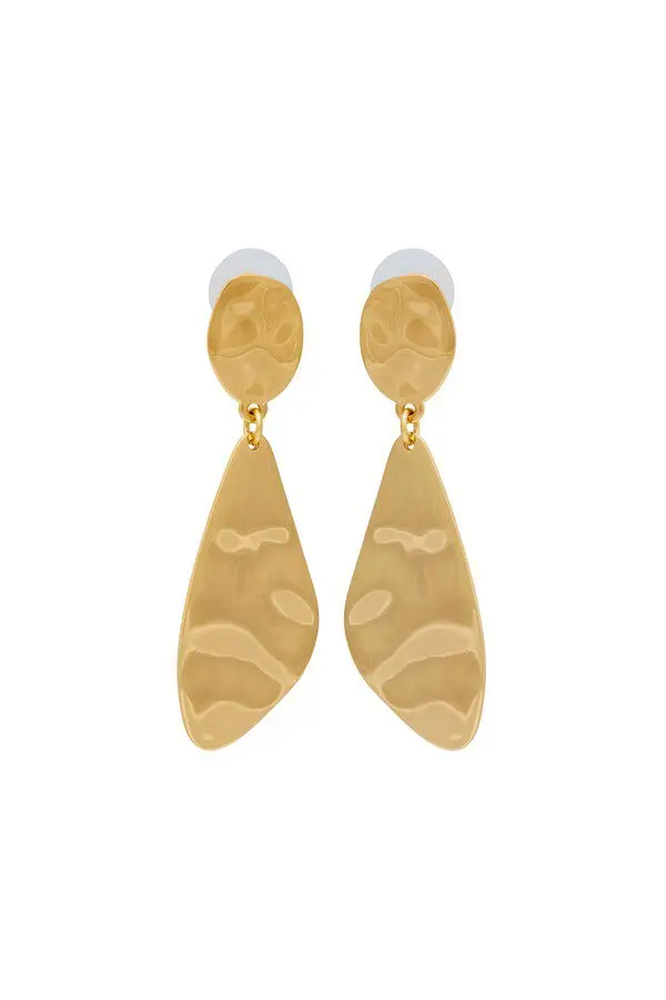 KENNETH JAY LANE Textured Pierced Drop Earrings - Gold