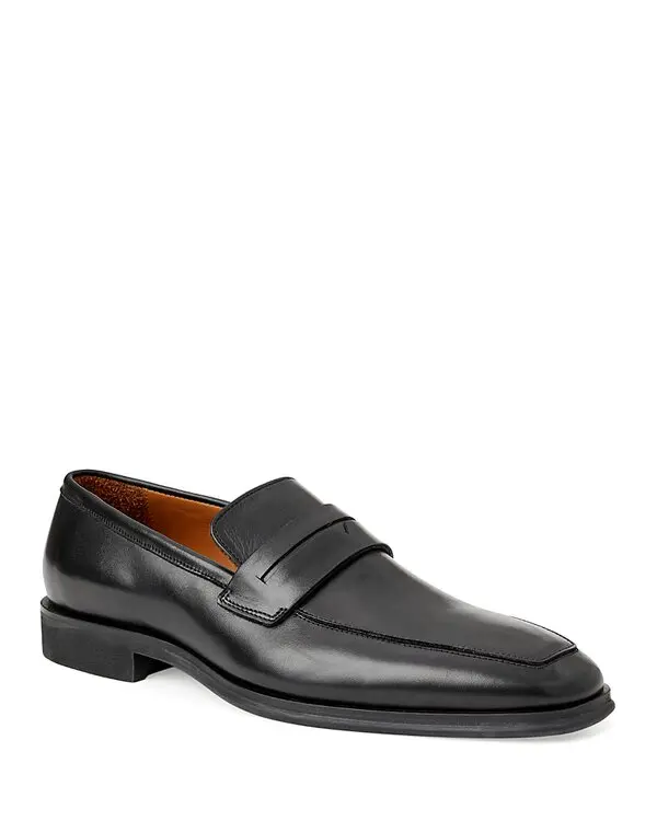 Bruno Magli Leather Penny Loafers - Black