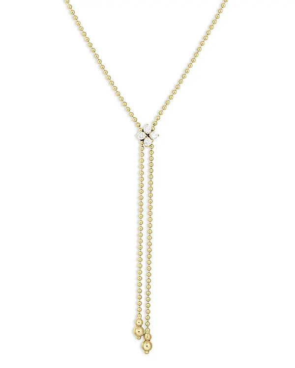 Roberto Coin 18k Yellow Gold Love In Verona Diamond Mini Tassel Pendant Necklace - Gold/white