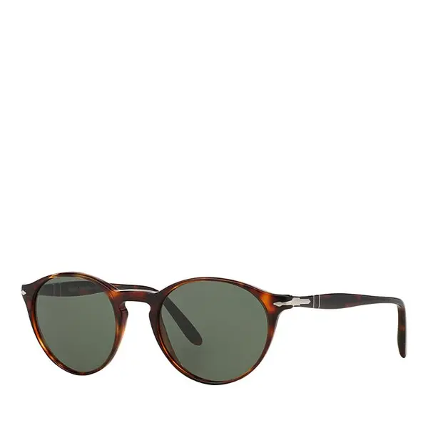 Persol Round Frame Sunglasses - Havana/green Solid