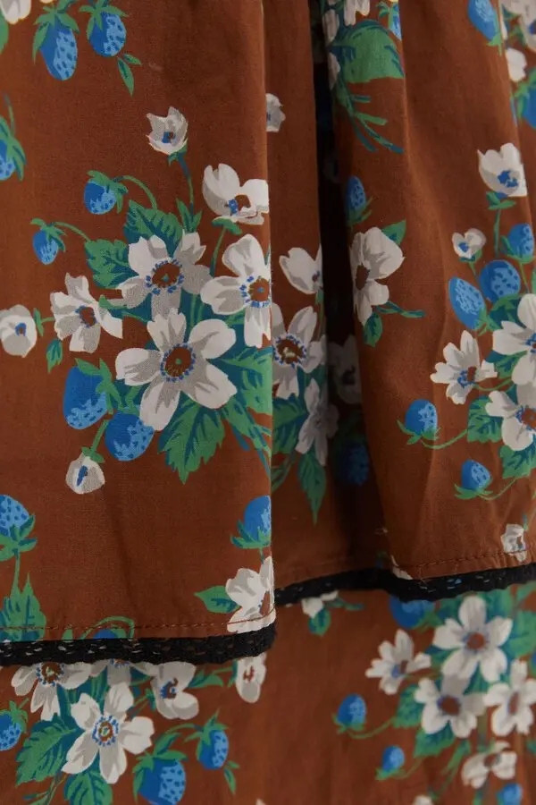 Batsheva Clarice Ruffled Floral-print Cotton-poplin Dress