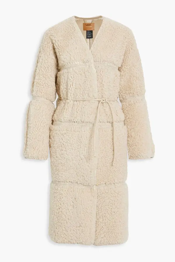 Zimmermann Shearling Coat With Knitted Trims
