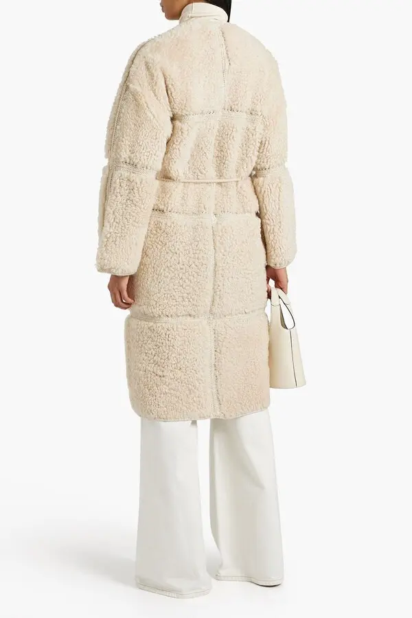 Zimmermann Shearling Coat With Knitted Trims
