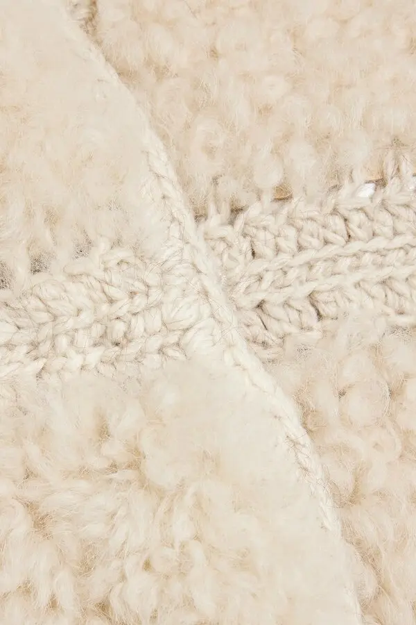 Zimmermann Shearling Coat With Knitted Trims