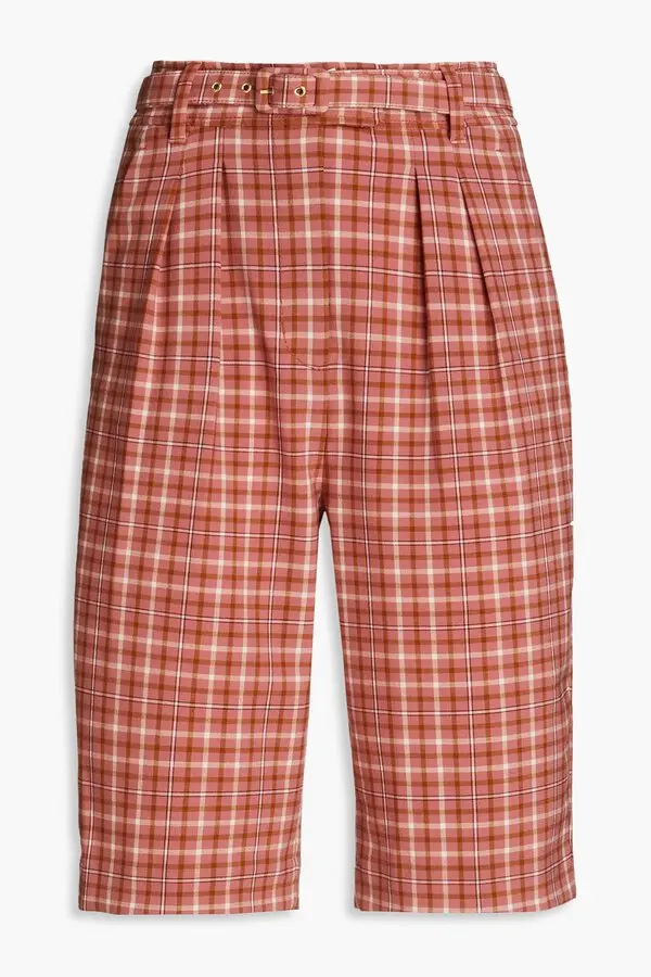 Zimmermann Checked Jacquard Pleated Shorts