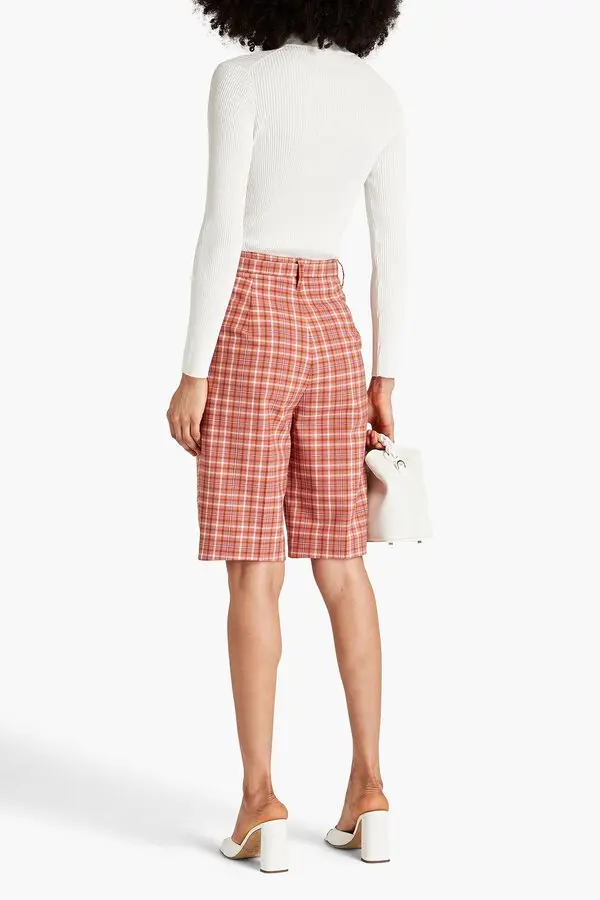 Zimmermann Checked Jacquard Pleated Shorts