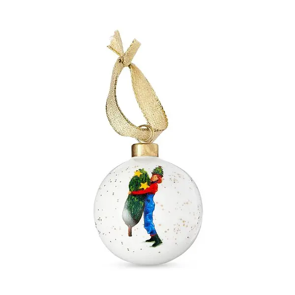 SPODE Doodles Branch Manager Ball Ornament - White