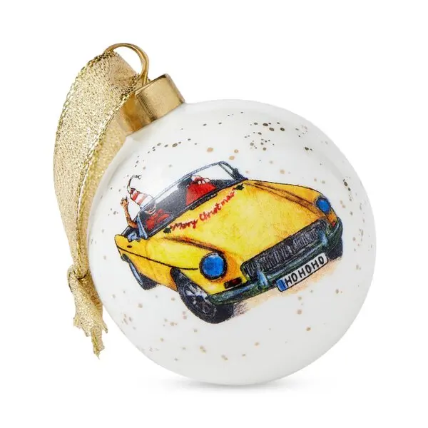 SPODE Doodles Christmas Cruising Ball Ornament