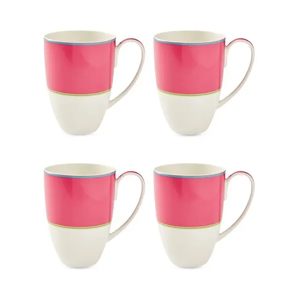 SPODE Calypso 17 Oz. Mugs, Set Of 4 - Pink
