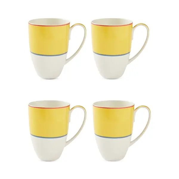 SPODE Calypso 17 Oz. Mugs, Set Of 4 - Yellow