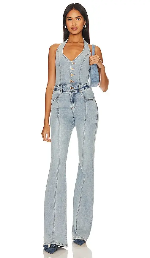 Retrofete Cynthia Denim Jumpsuit - Vintage Celeste