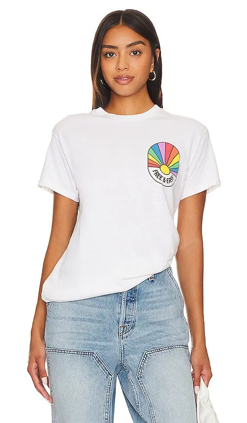FREE & EASY Spectrum Short Sleeve Tee In White