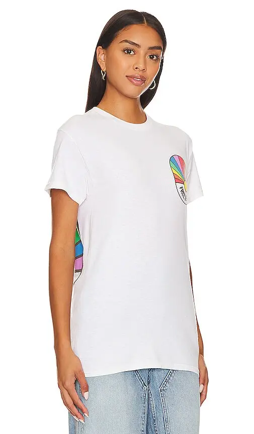 FREE & EASY Spectrum Short Sleeve Tee In White