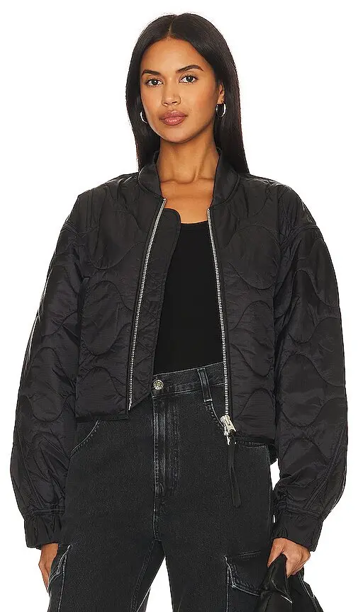 AGOLDE X Shoreditch Ski Club Iona Quilted Jacket - Black