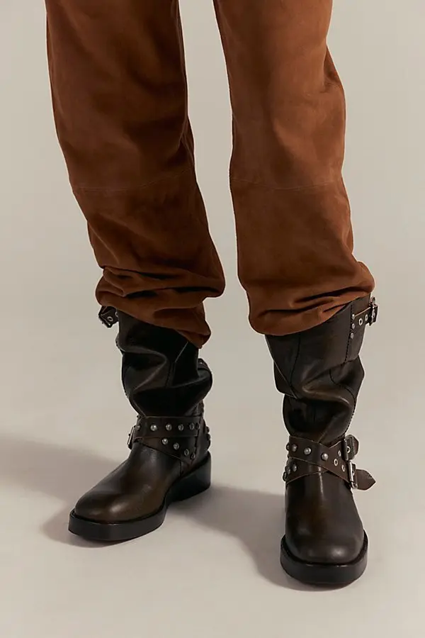 Free People We The Free Janey Engineer Boots - Chocolate