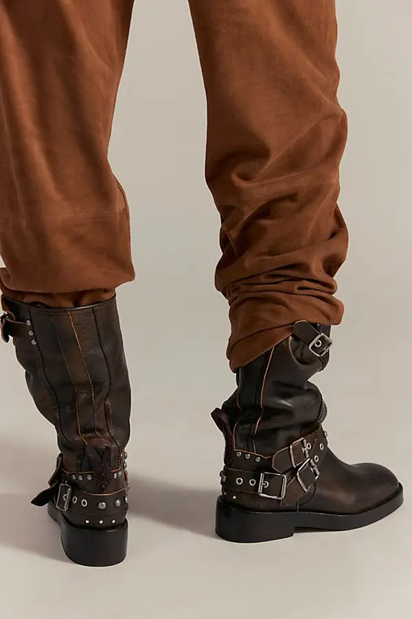 Free People We The Free Janey Engineer Boots - Chocolate
