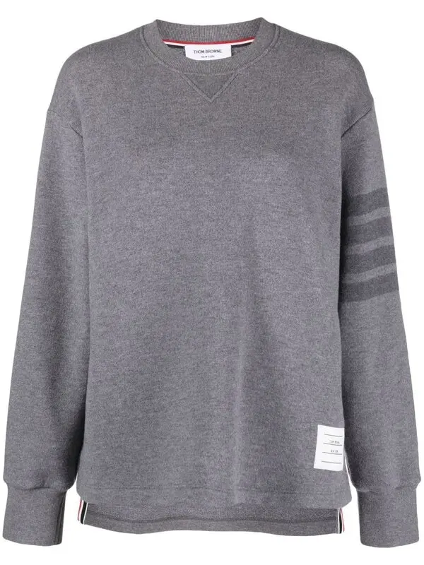 Thom Browne Stripe-detail Knit Jumper - Grey