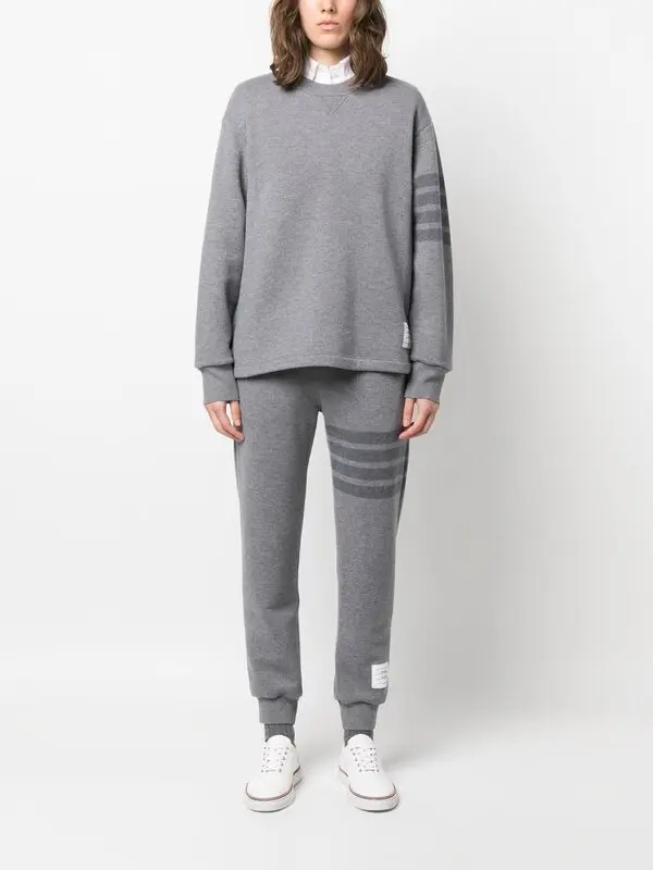 Thom Browne Stripe-detail Knit Jumper - Grey
