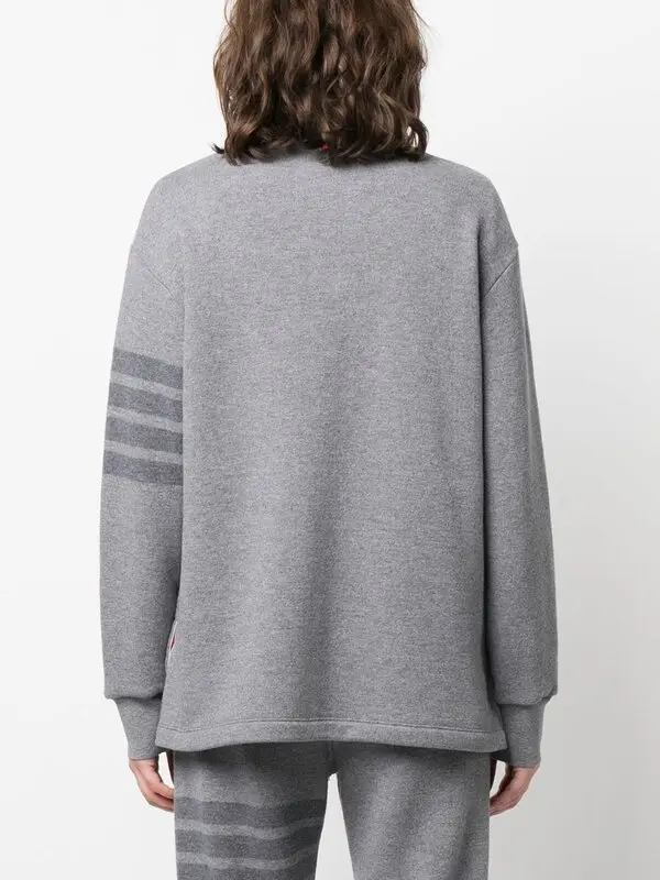 Thom Browne Stripe-detail Knit Jumper - Grey