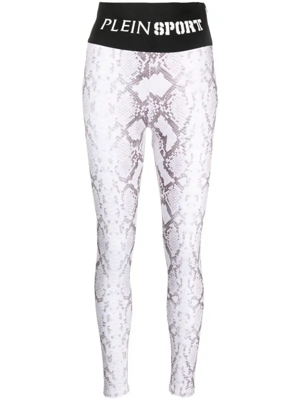 PLEIN SPORT Snake-print Cotton Leggings