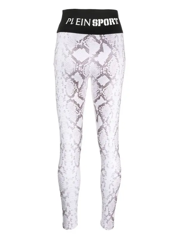PLEIN SPORT Snake-print Cotton Leggings