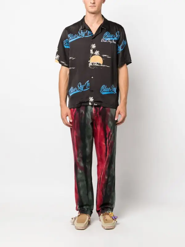 BLUE SKY INN Logo-print Short-sleeve Shirt - Black