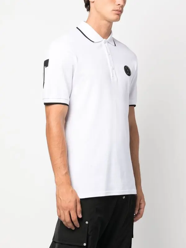 PLEIN SPORT Ss Logo-patch Cotton Polo Shirt