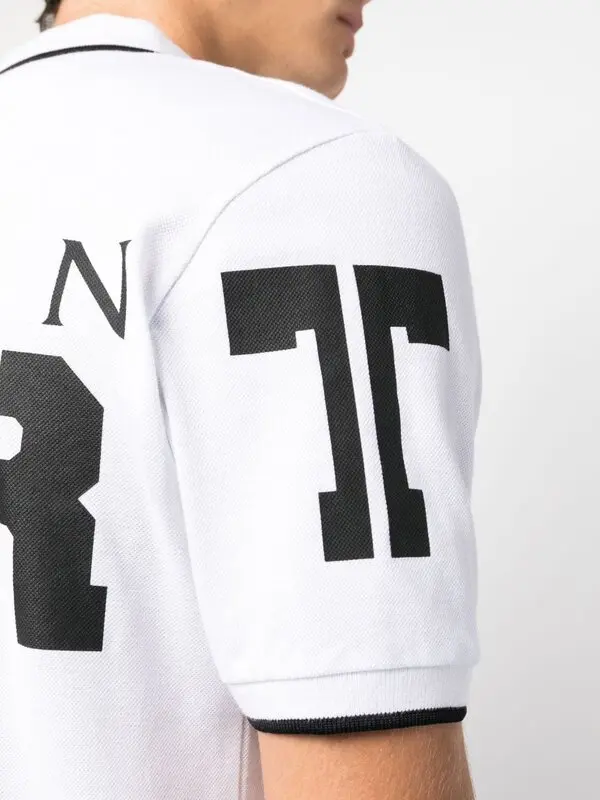 PLEIN SPORT Ss Logo-patch Cotton Polo Shirt