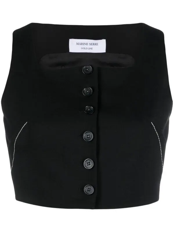 MARINE SERRE Tailoring Bustier Cropped Waistcoat