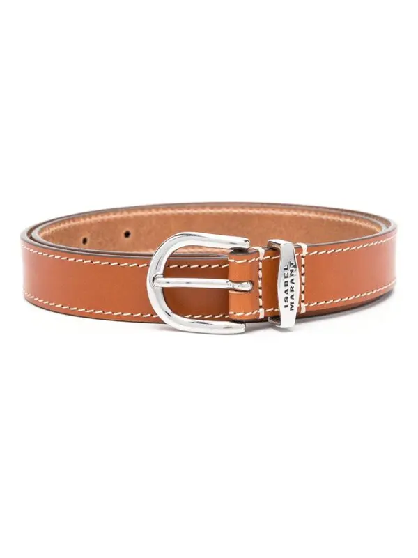 Isabel Marant Logo-engraved Leather Belt - Brown