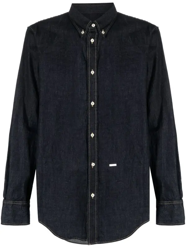 Dsquared2 Logo Plaque Denim Shirt