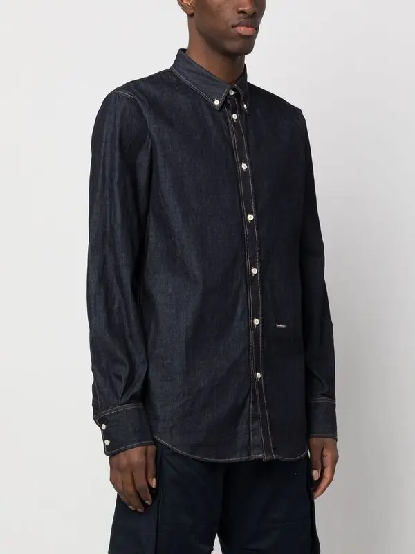 Dsquared2 Logo Plaque Denim Shirt