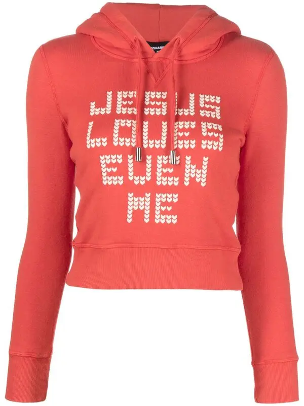 Dsquared2 Slogan-print Drawstring Hoodie - Red