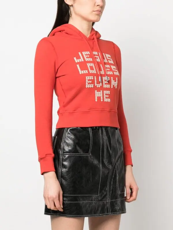 Dsquared2 Slogan-print Drawstring Hoodie