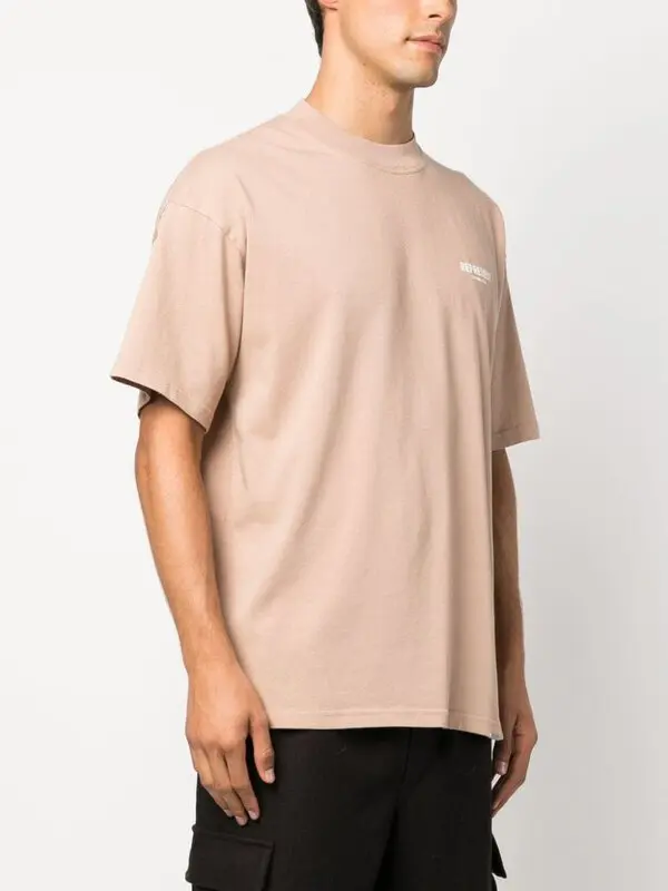 REPRESENT Logo-print Cotton T-shirt - Brown