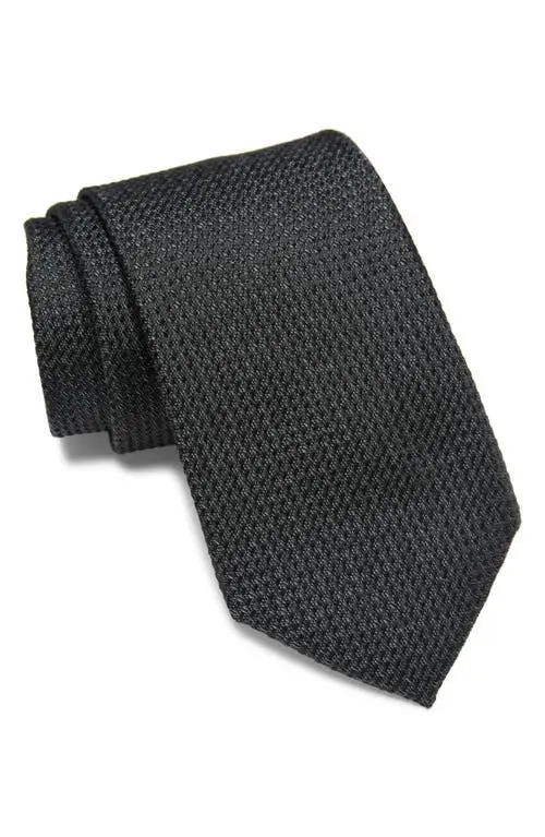 Nordstrom Trammel Textured Silk Standard Tie - Black