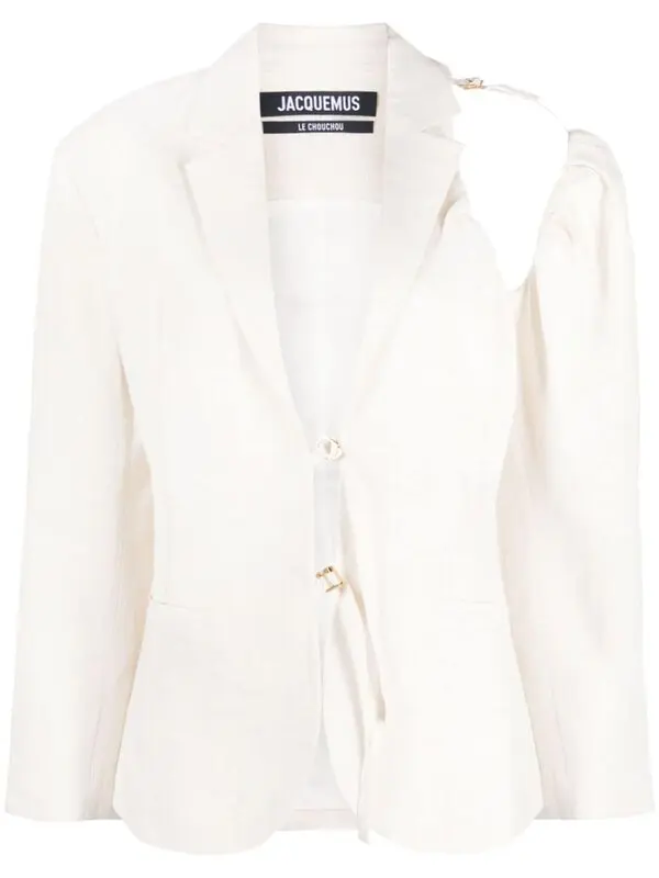 Jacquemus La Veste Galliga Asymmetric Blazer - Neutrals